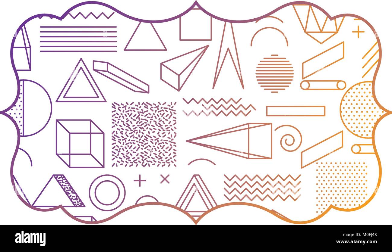 label with memphis pattern geometric texture design Stock Vector Image ...