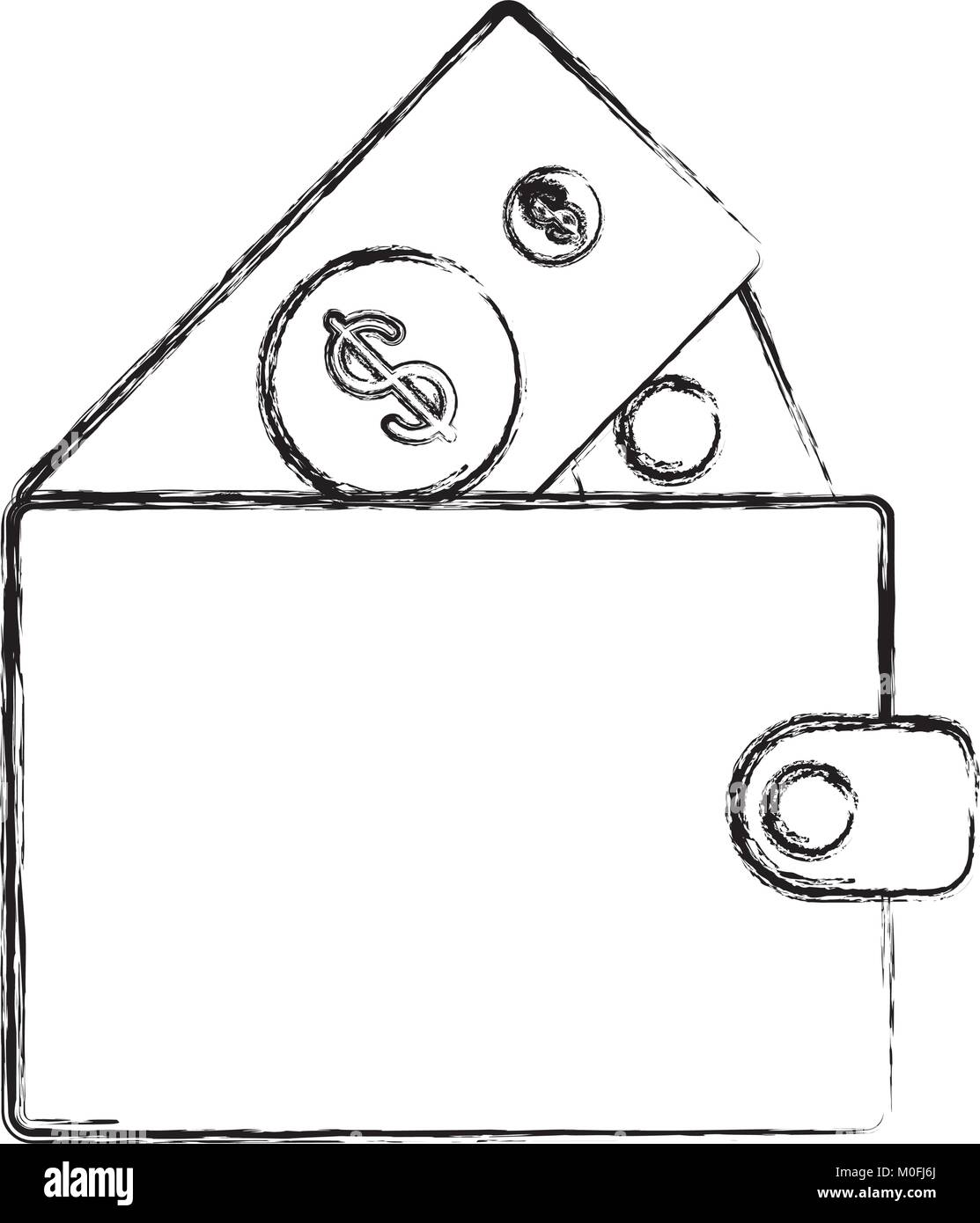 uncolored wallet vector illustration Stock Vector Image & Art - Alamy