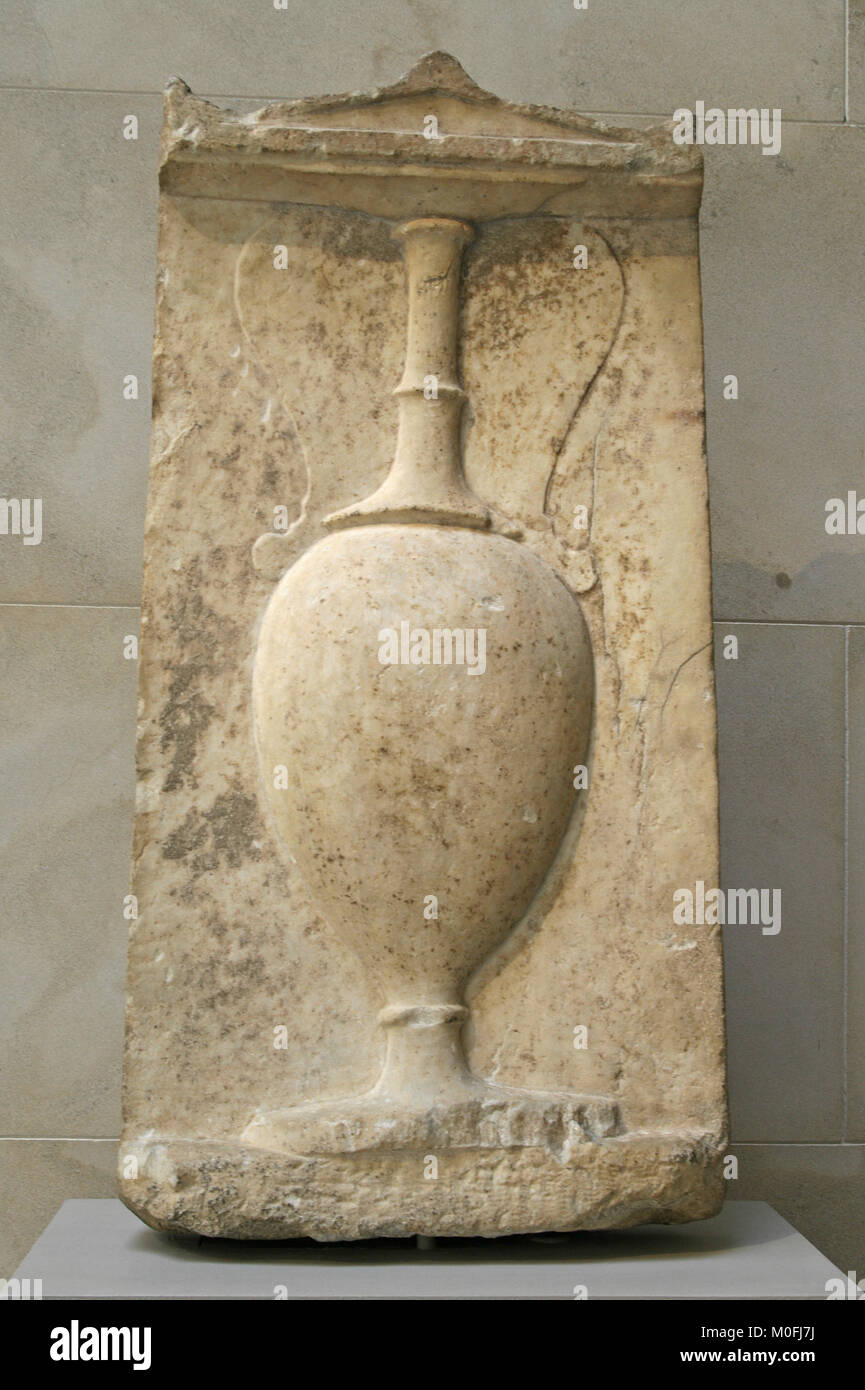 Marble stele (grave marker) of Eukleia Greek Attic, Classical Period ...