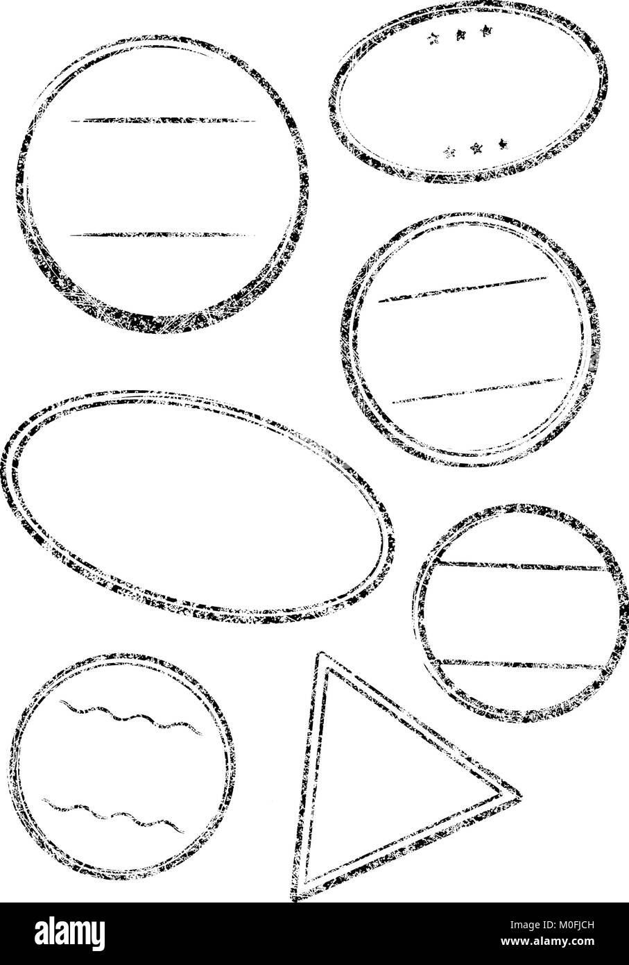 Set of 7 grunge vector templates for rubber stamps Stock Vector Image ...