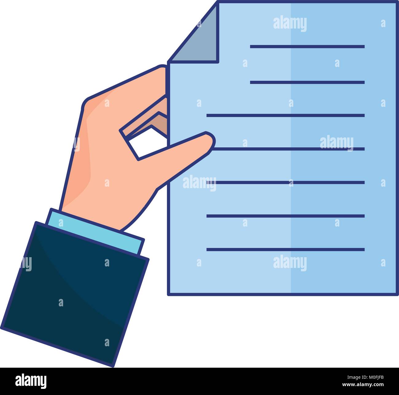 hands with paper document vector illustration design Stock Vector Image ...