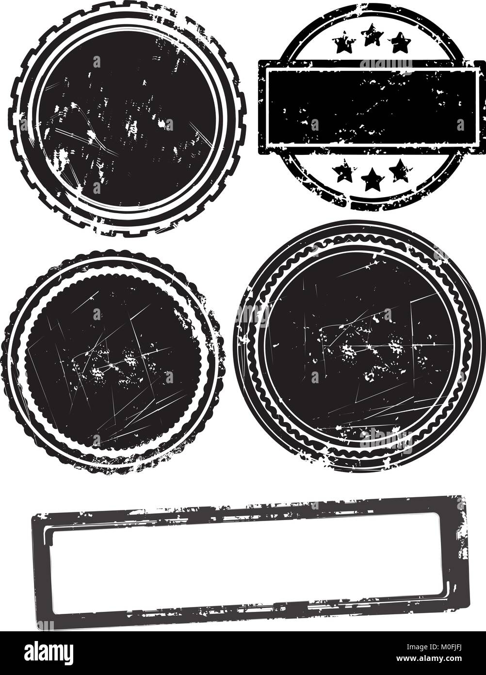 Set of five templates for rubber stamps Stock Vector Image & Art - Alamy