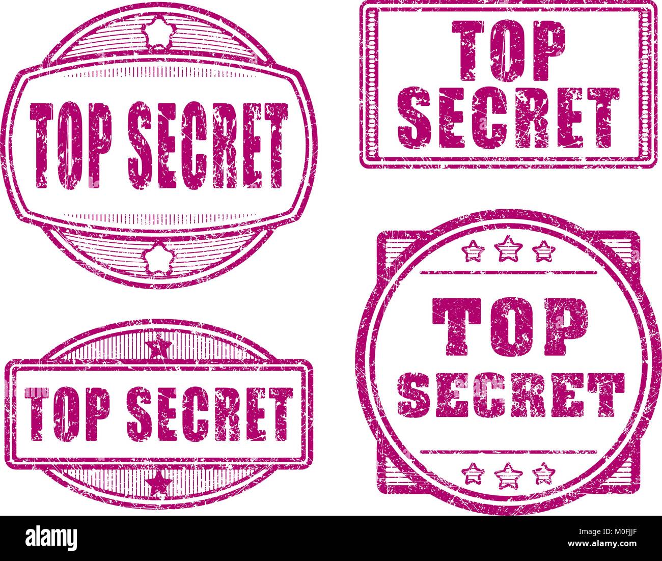 Set of four top secret red rubber stamp Stock Vector Image & Art - Alamy