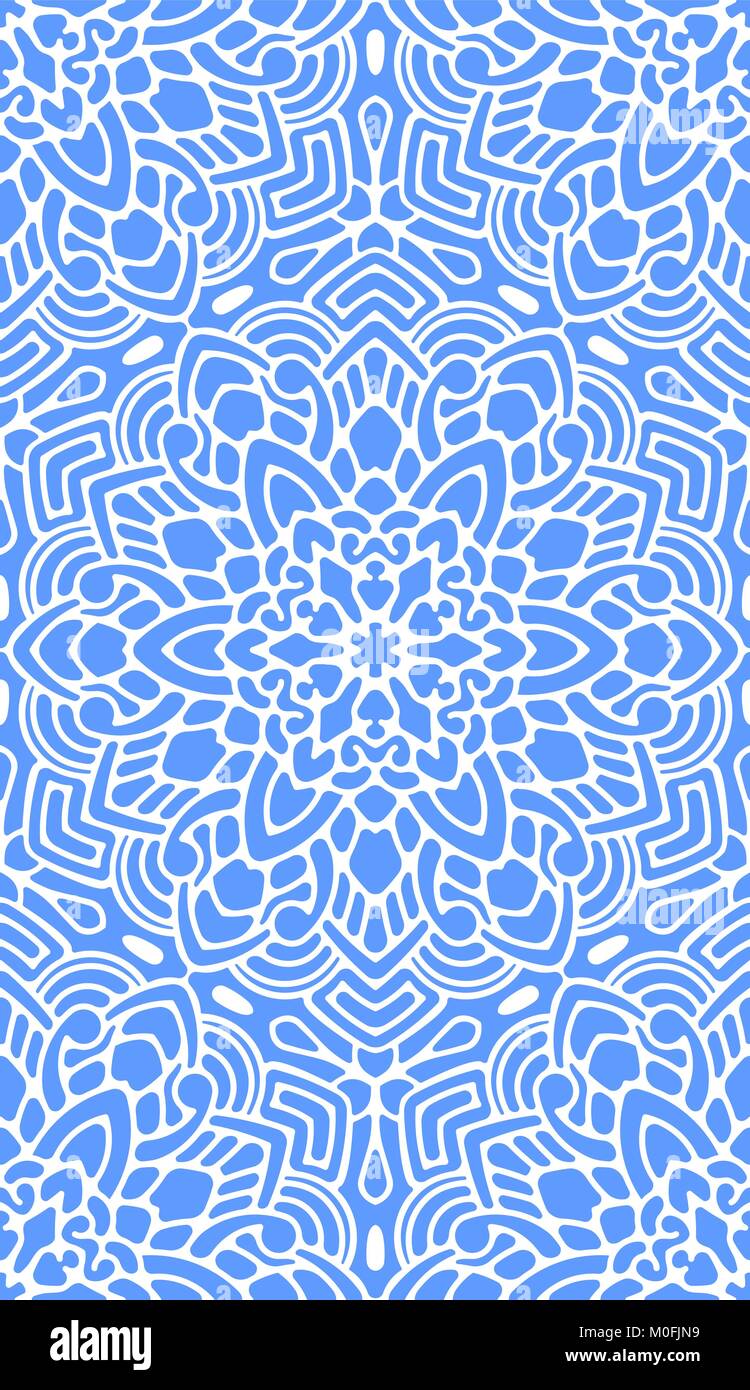 Seamless Abstract Tribal Pattern. Hand Drawn Ethnic Texture in blue ...