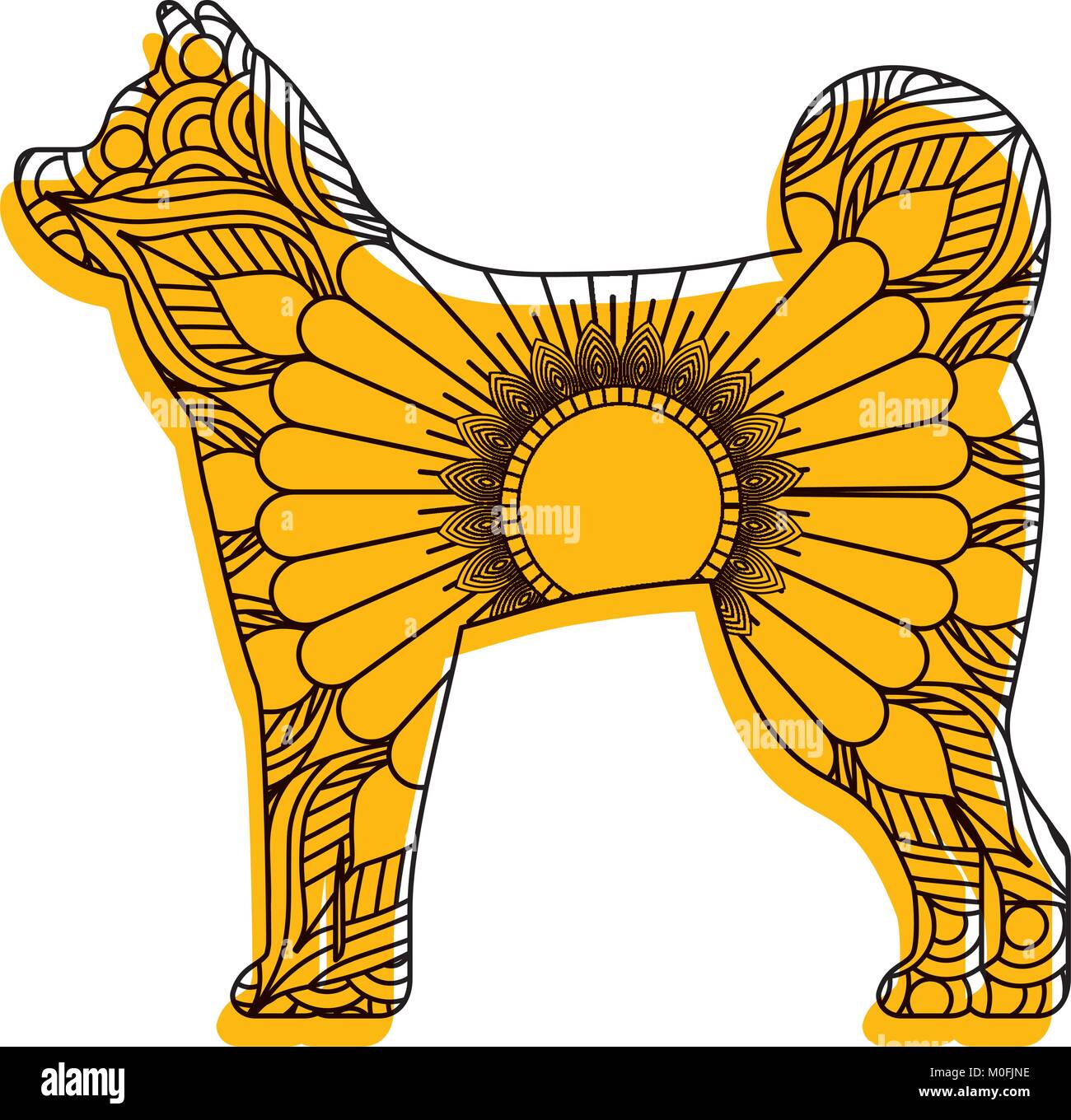 hand drawn for adult coloring pages with dog zentangle Stock Vector ...