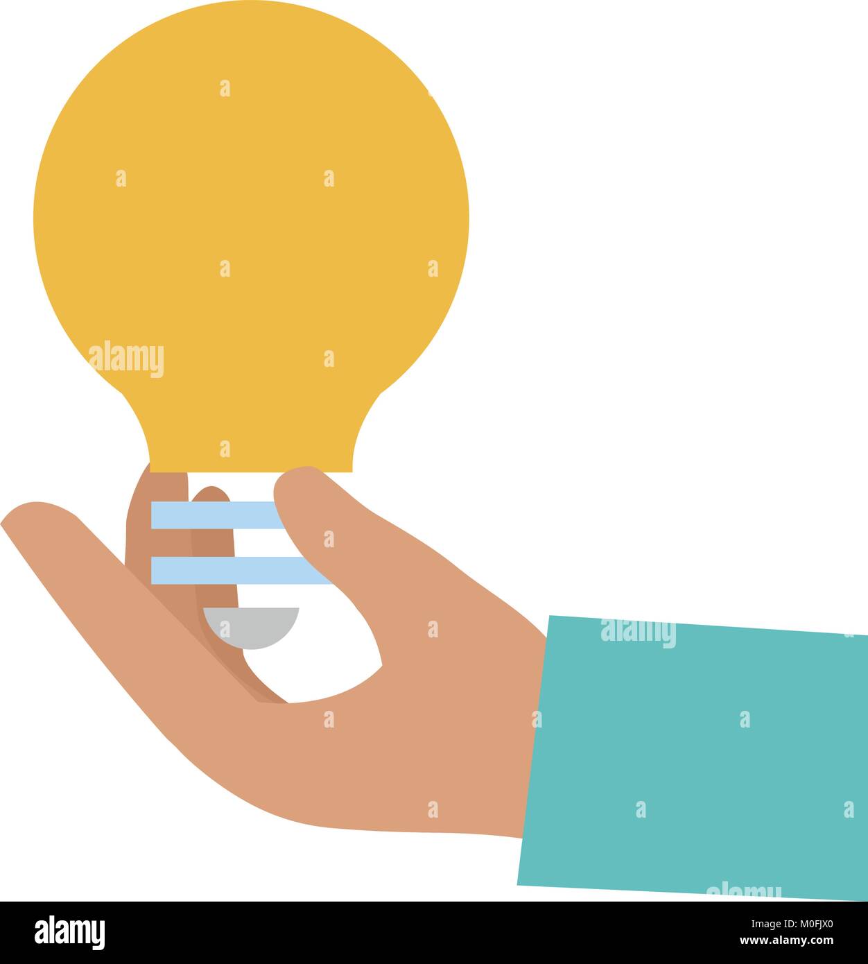 hand with bulb light isolated icon vector illustration design Stock ...