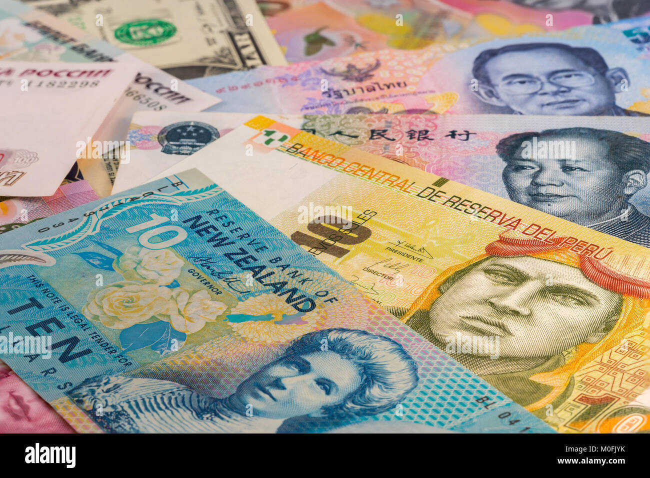 Paper money from around the world Stock Photo - Alamy