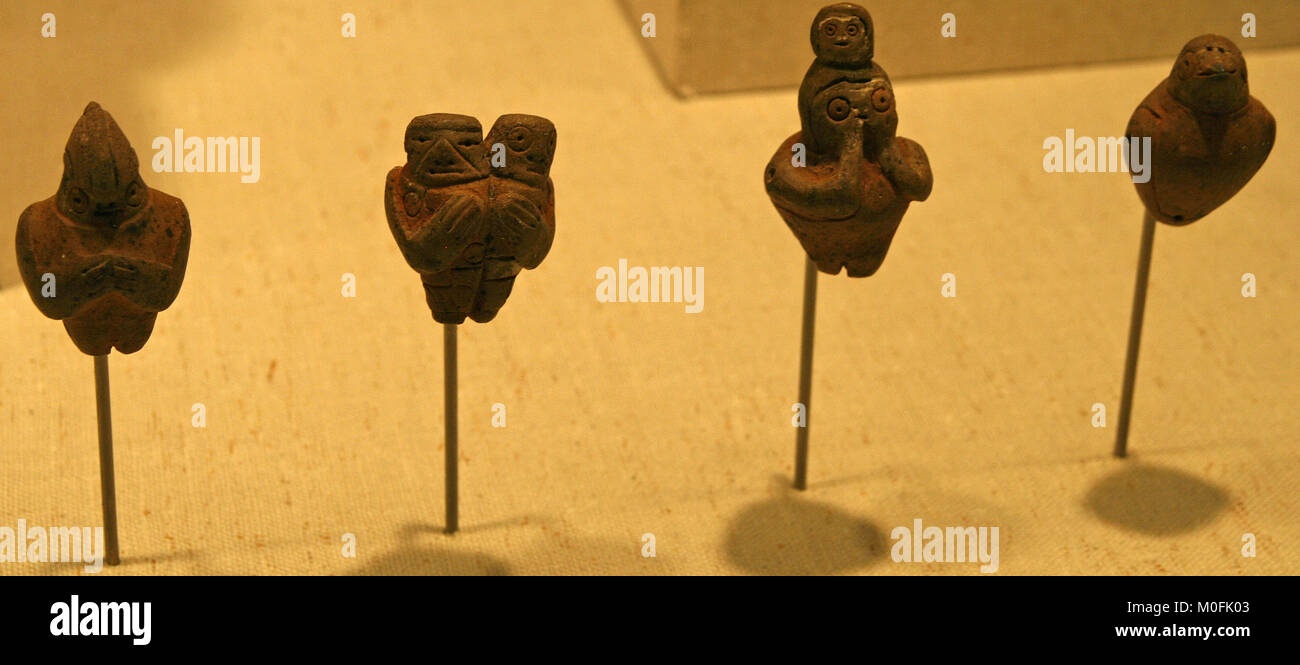 Four ceramic bird whistles, Peru, Jequetepeque-Cupisnique, 15th-9th ...