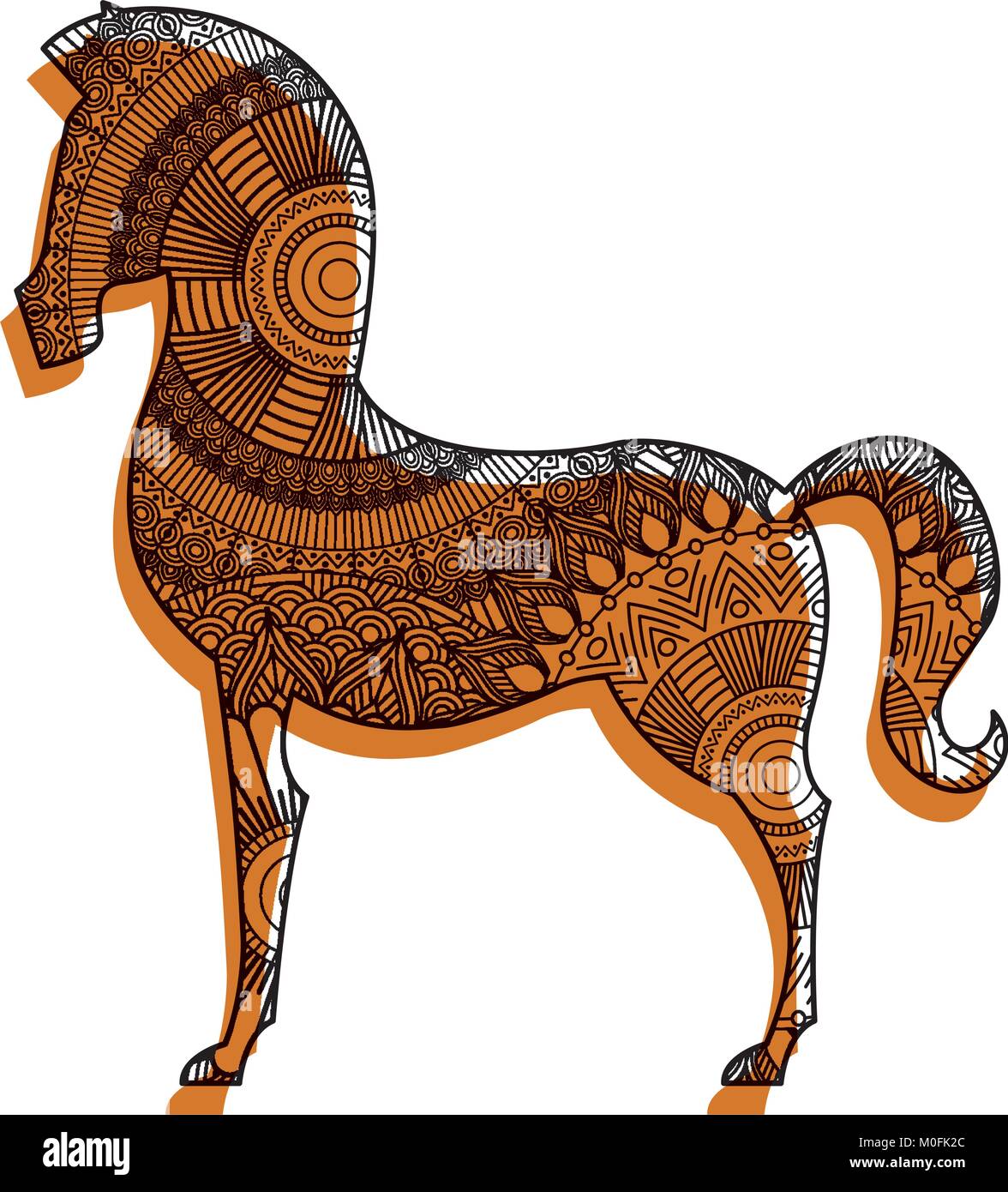 hand drawn for adult coloring pages with horse zentangle Stock Vector ...