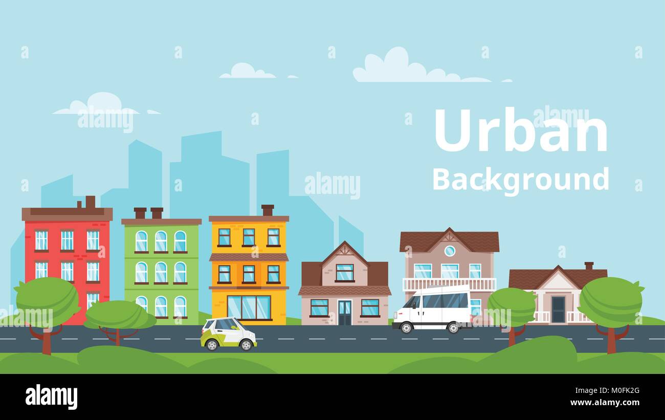 View urban road buildings Stock Vector Images - Alamy