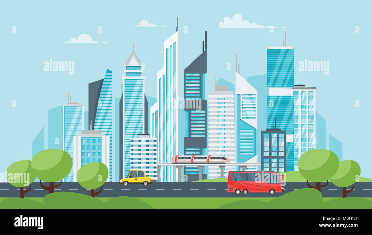 city landscape. Urban skyline Stock Vector Image & Art - Alamy