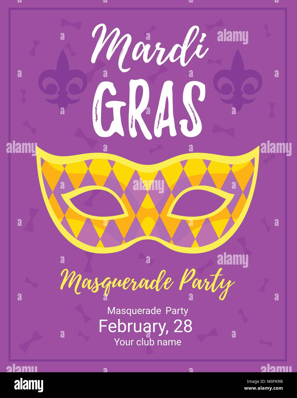 Mardi Gras poster for masquerade Stock Vector Image & Art - Alamy