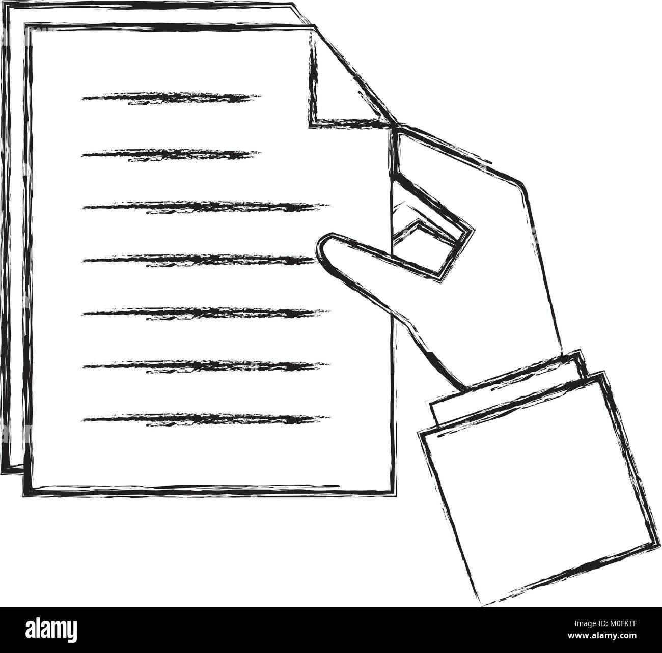 hands with paper document vector illustration design Stock Vector Image ...