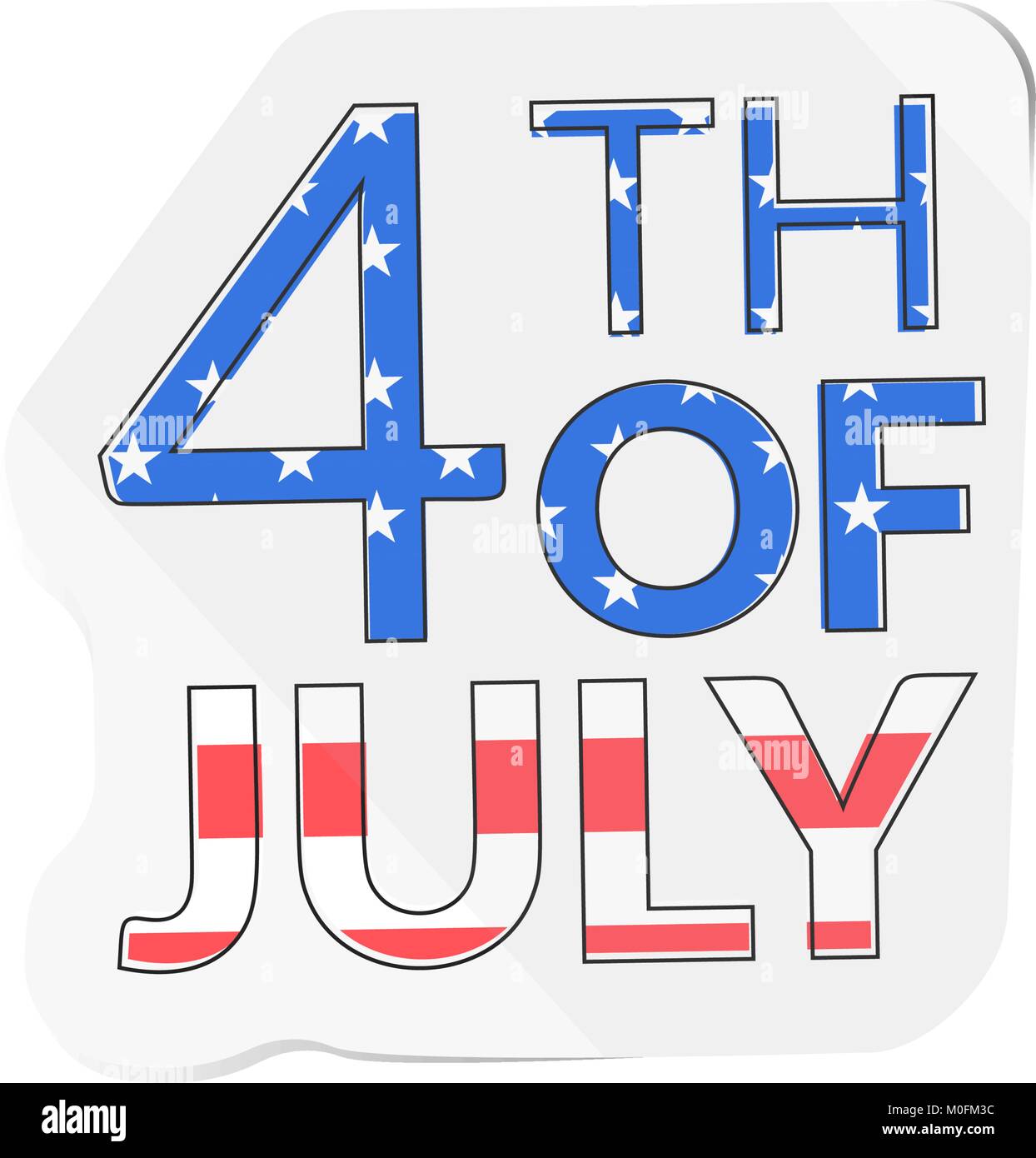 Fourth of july day inscription sticker vector illustration Stock Vector ...