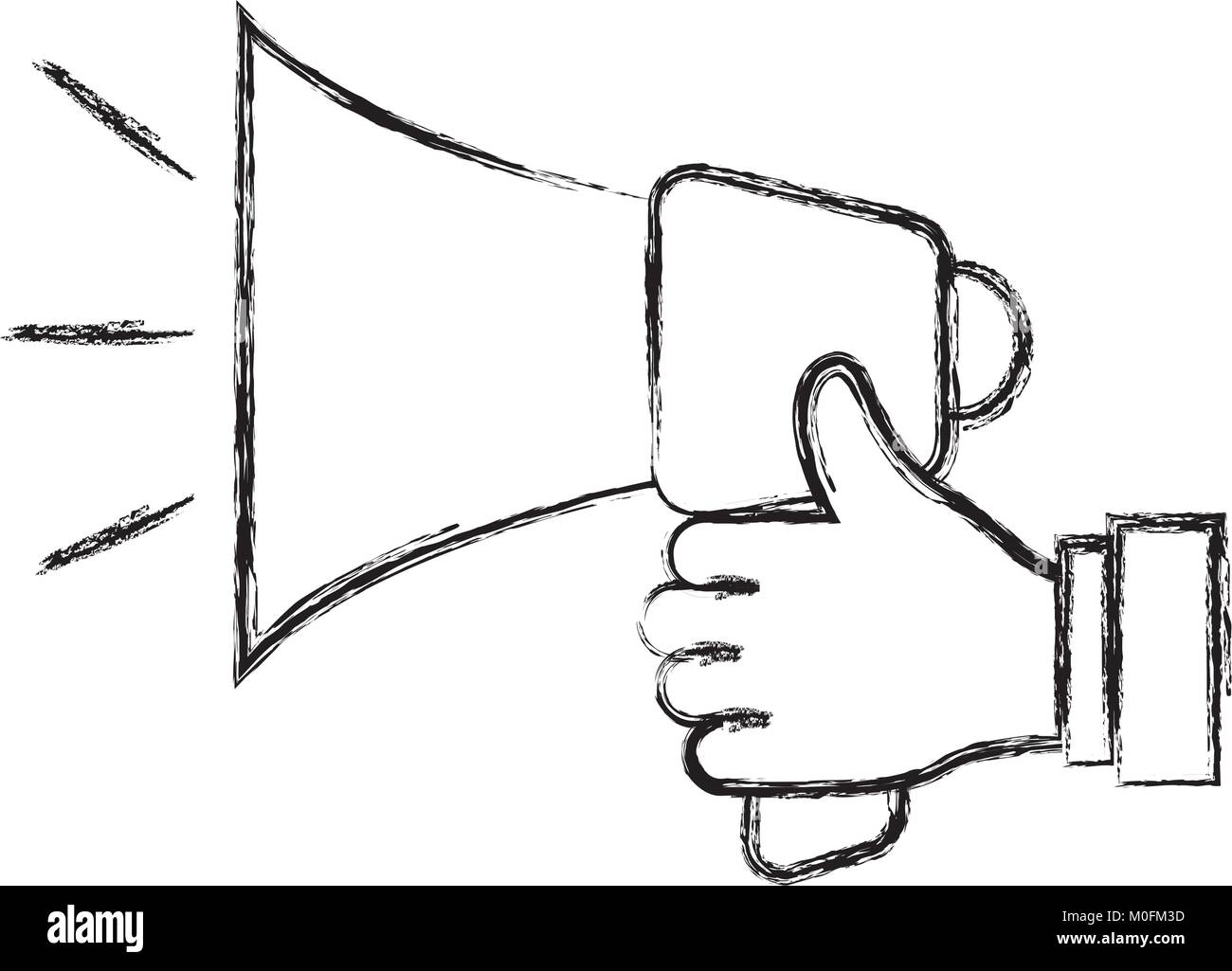 hand with megaphone sound isolated icon vector illustration design ...