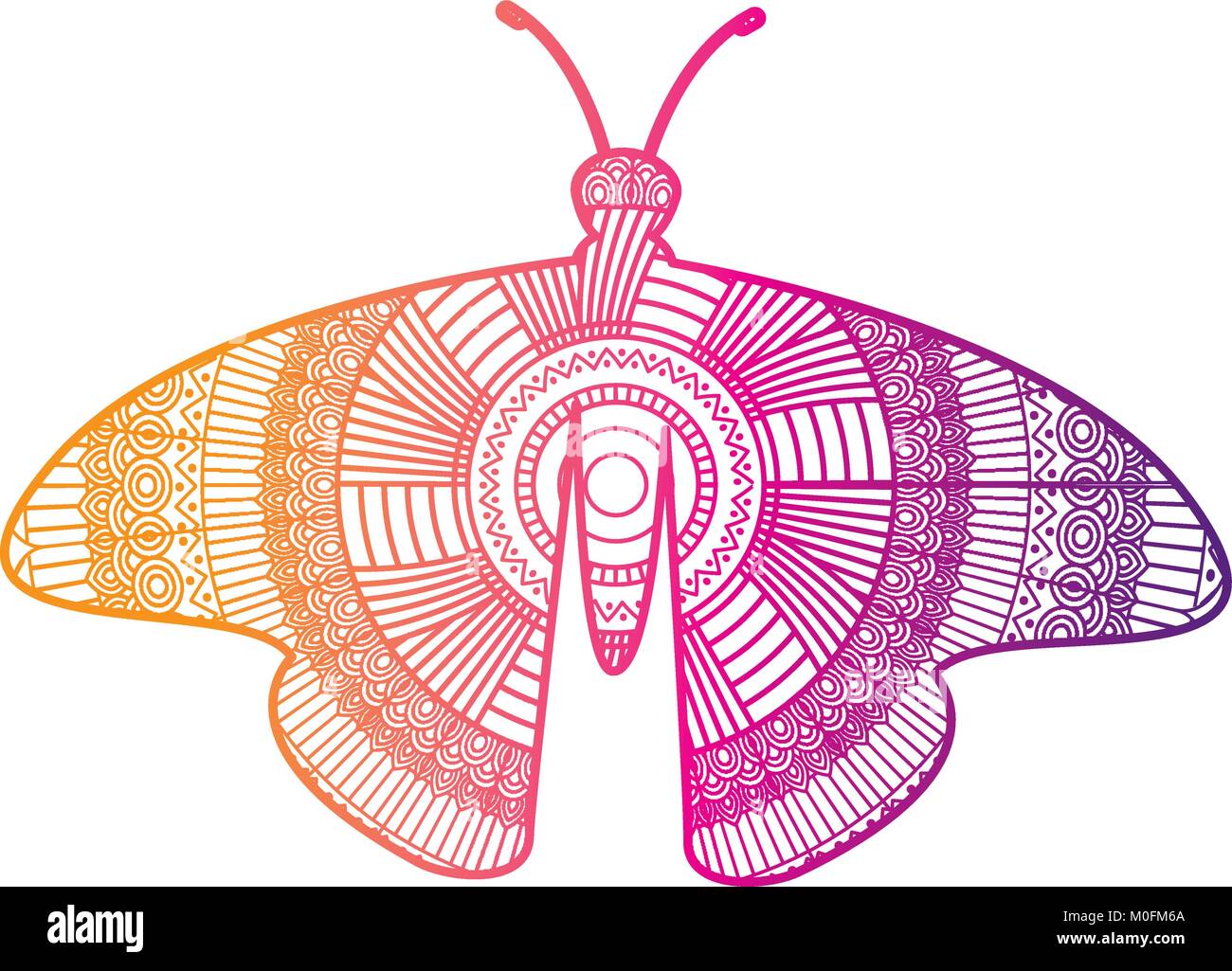 hand drawn for adult coloring pages with moth bug zentangle Stock ...