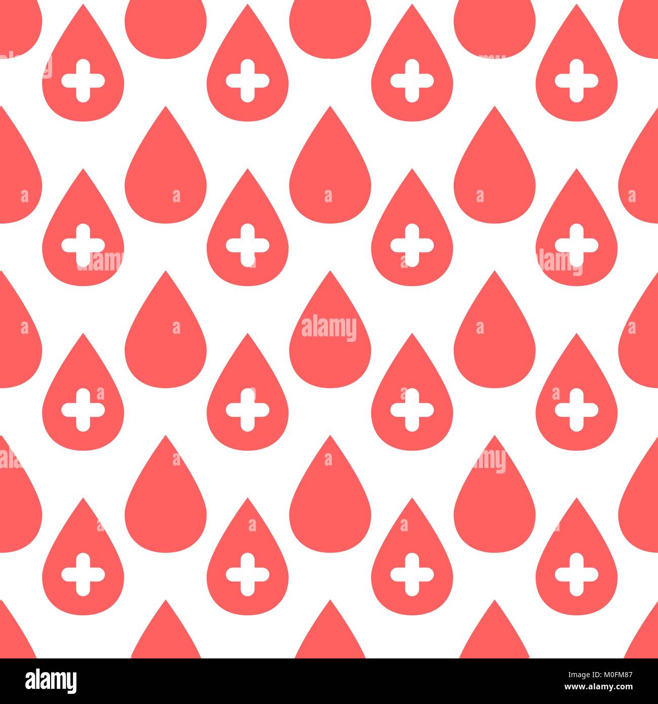 Blood drop seamless pattern. Vector illustration of red drops with ...