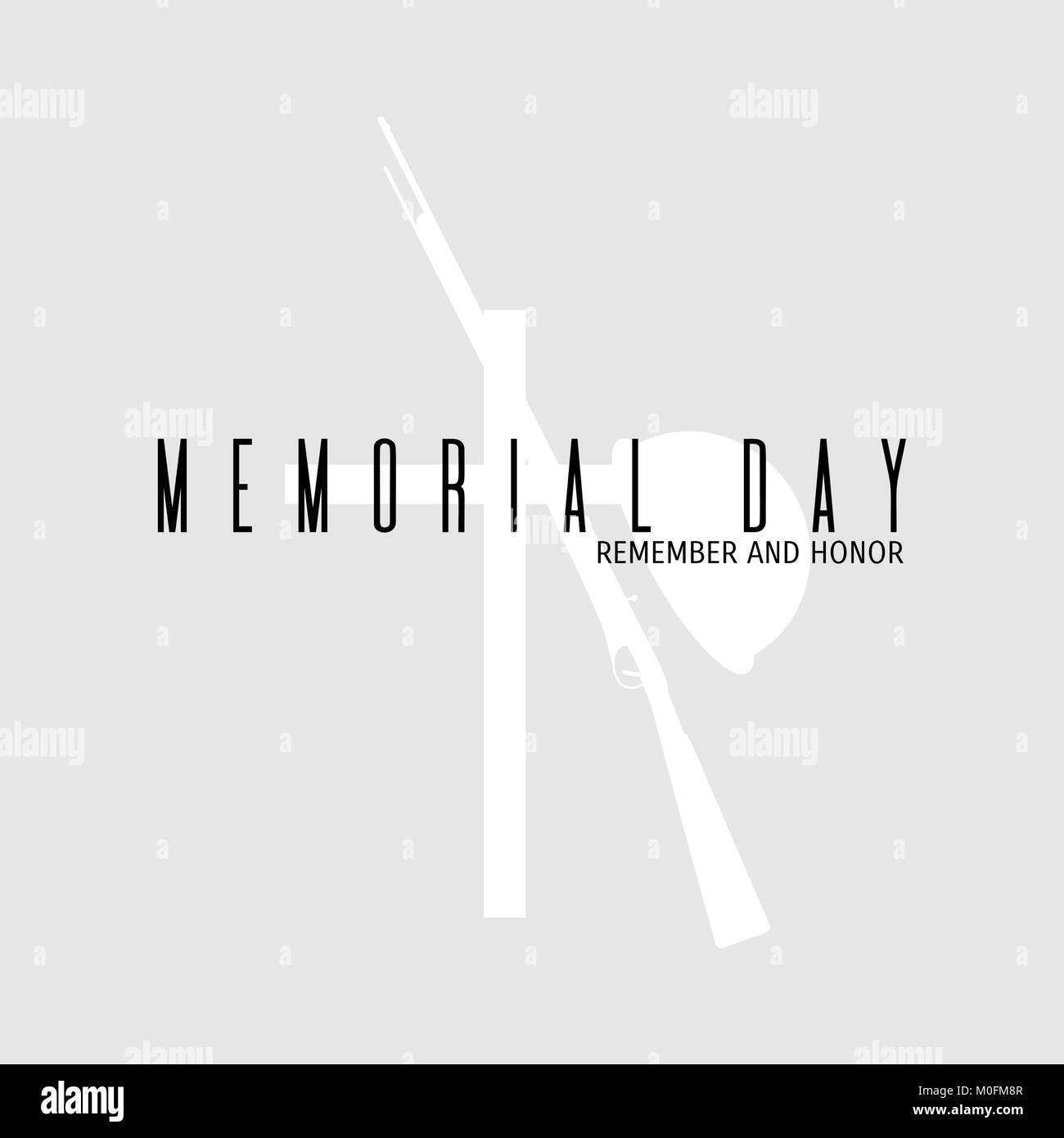 Memorial Day vector illustration. Remembrance and honor day card ...