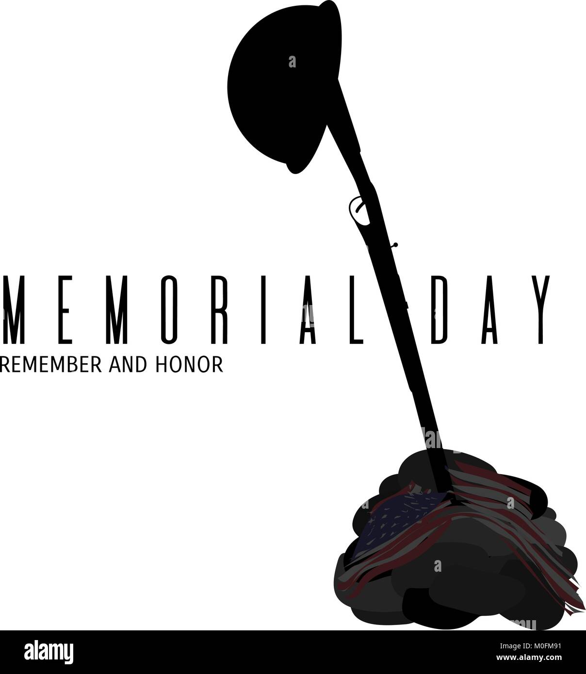 Memorial Day composition. Remembrance and honor day vector card ...