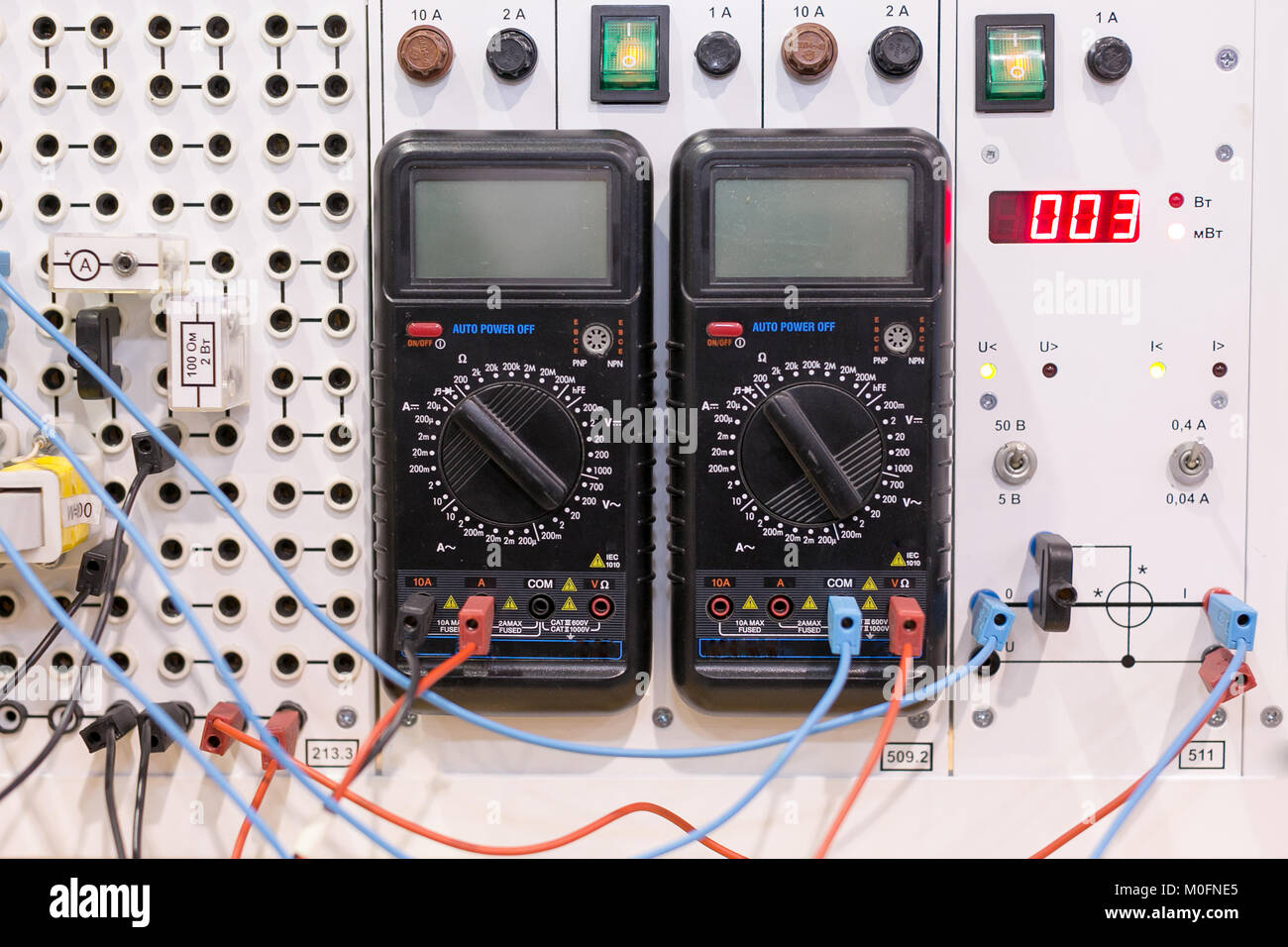 electronic devices, manufacturing, equipment concept. close up of two ...
