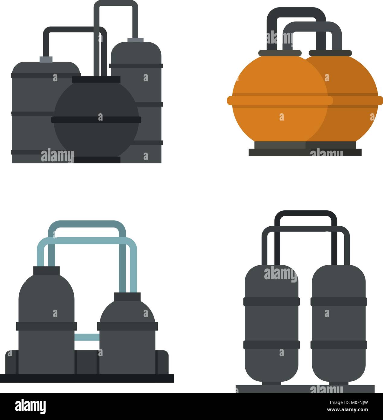 Petrol reserve icon set, flat style Stock Vector Image & Art - Alamy
