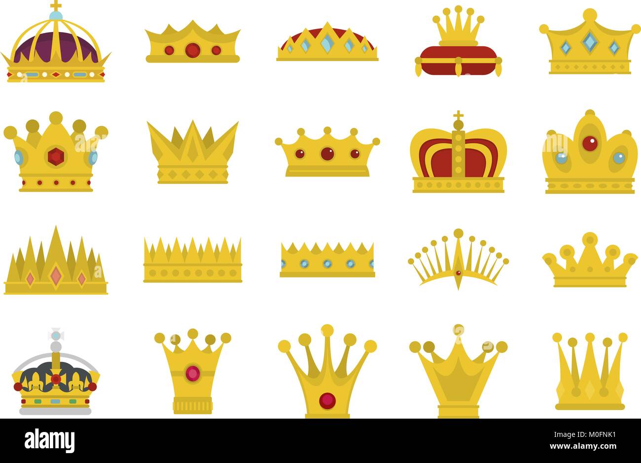 Crown icon set, flat style Stock Vector Image & Art - Alamy