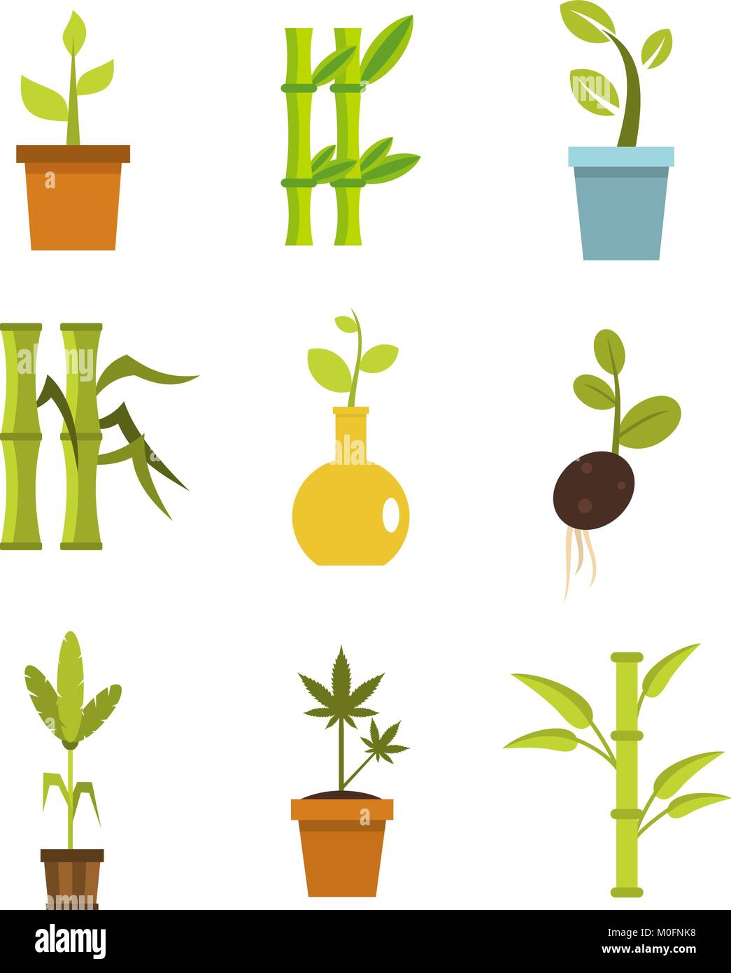 Plant icon set, flat style Stock Vector Image & Art - Alamy