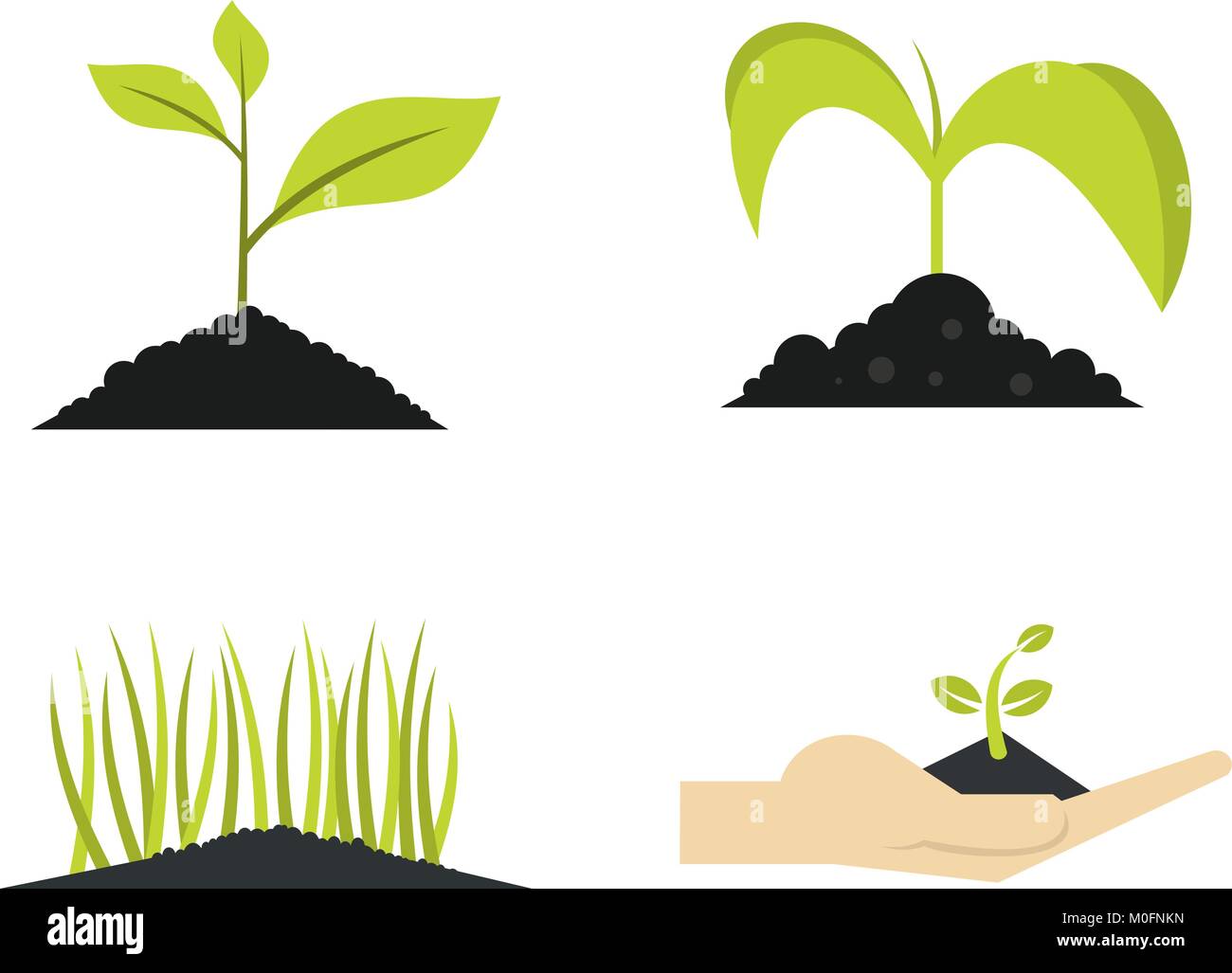 Ground plant icon set, flat style Stock Vector Image & Art - Alamy