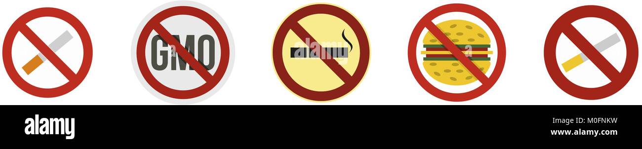 Restricted sign icon set, flat style Stock Vector Image & Art - Alamy