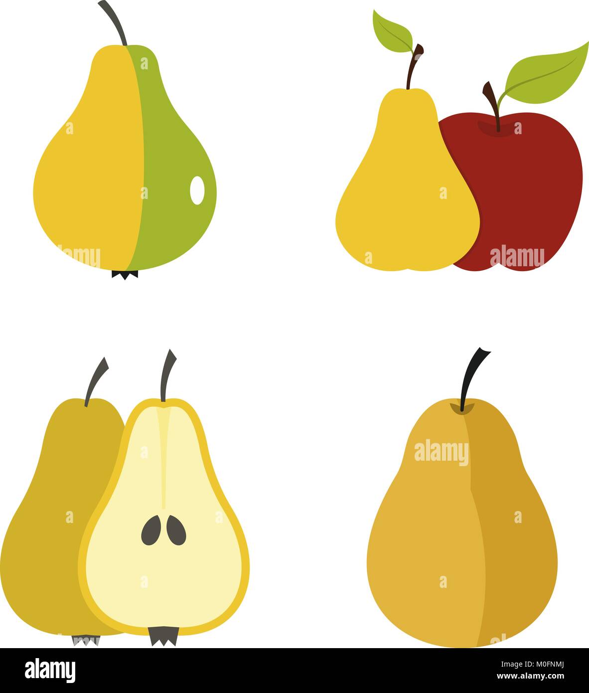 Pear icon set, flat style Stock Vector Image & Art - Alamy