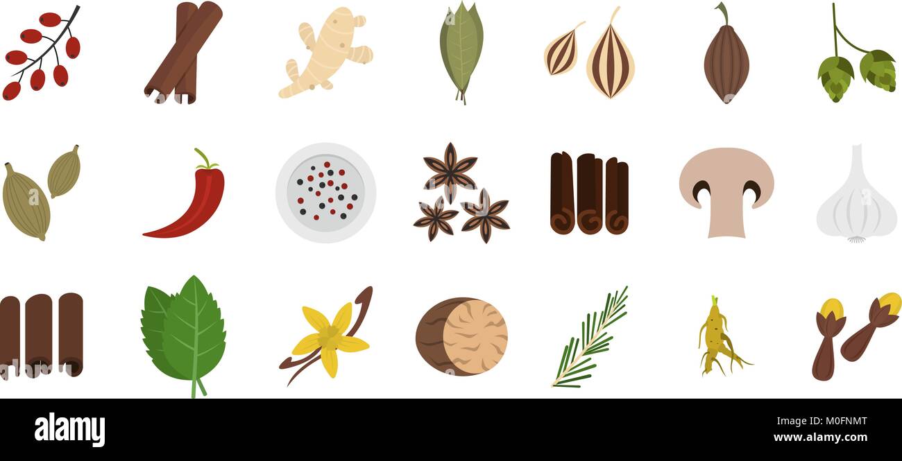 Spices icon set, flat style Stock Vector Image & Art - Alamy