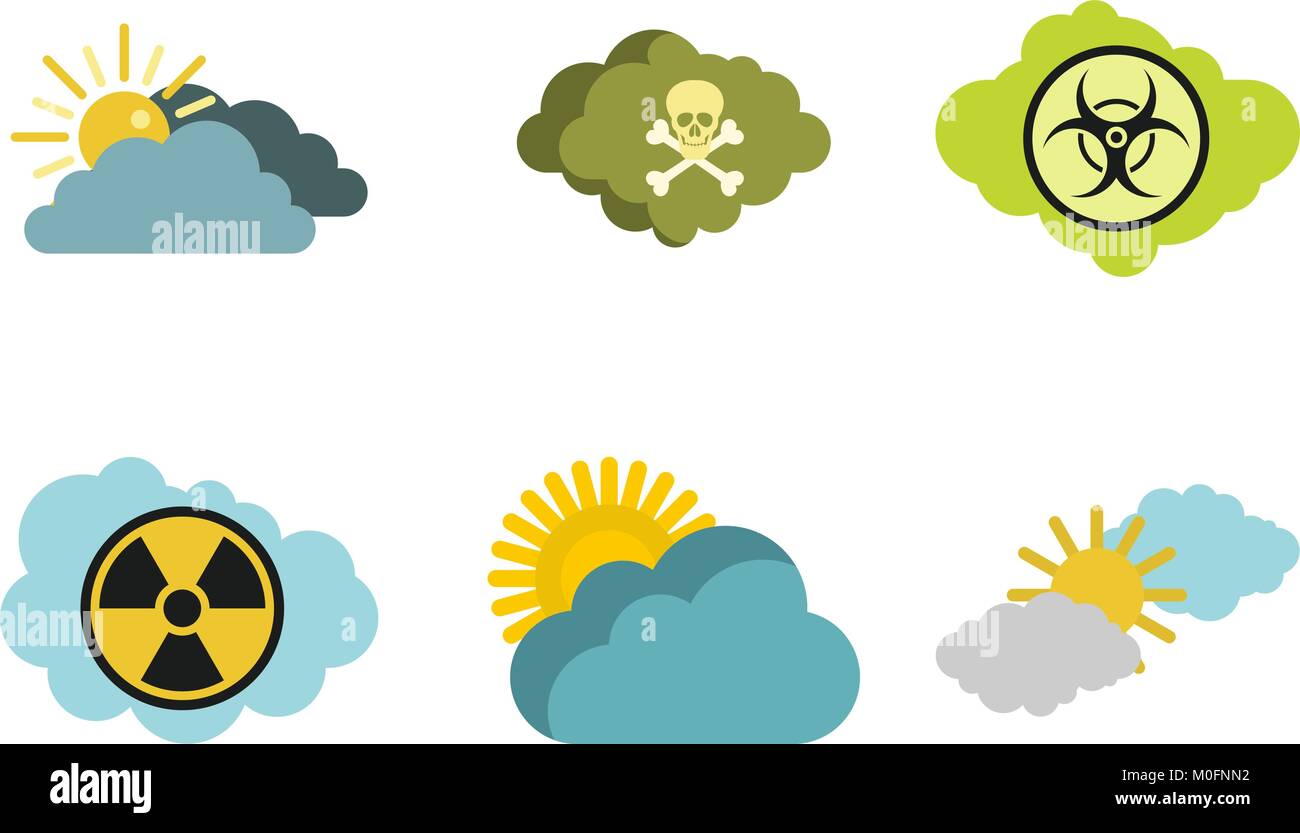 Cloud icon set, flat style Stock Vector Image & Art - Alamy