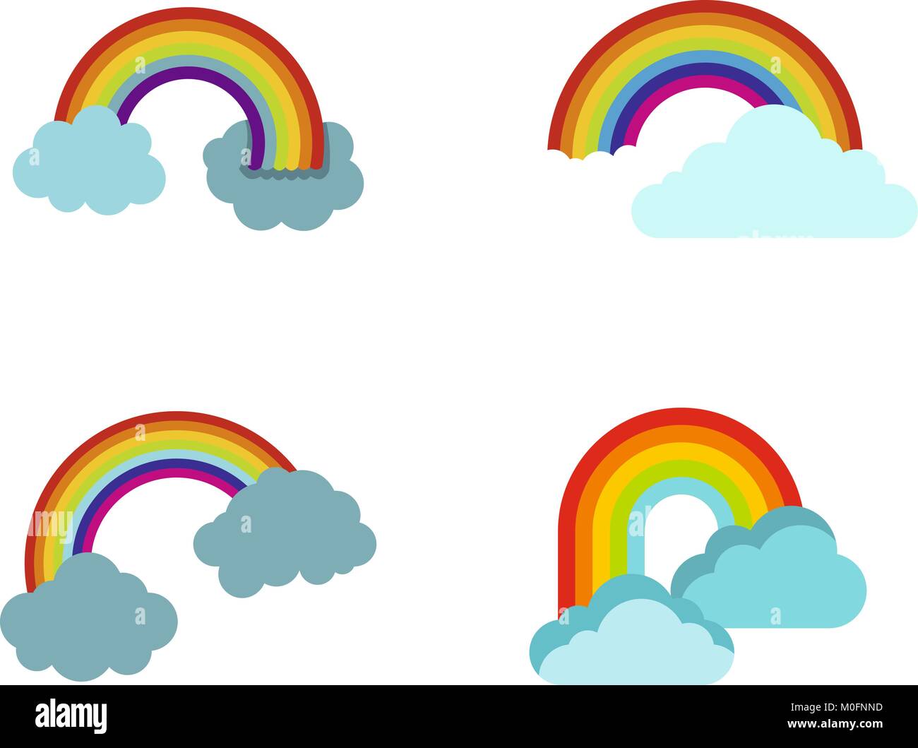 Rainbow icon set, flat style Stock Vector Image & Art - Alamy