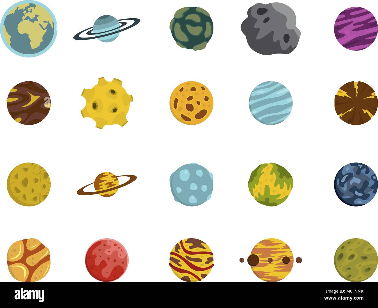 Planet icon set, flat style Stock Vector Image & Art - Alamy
