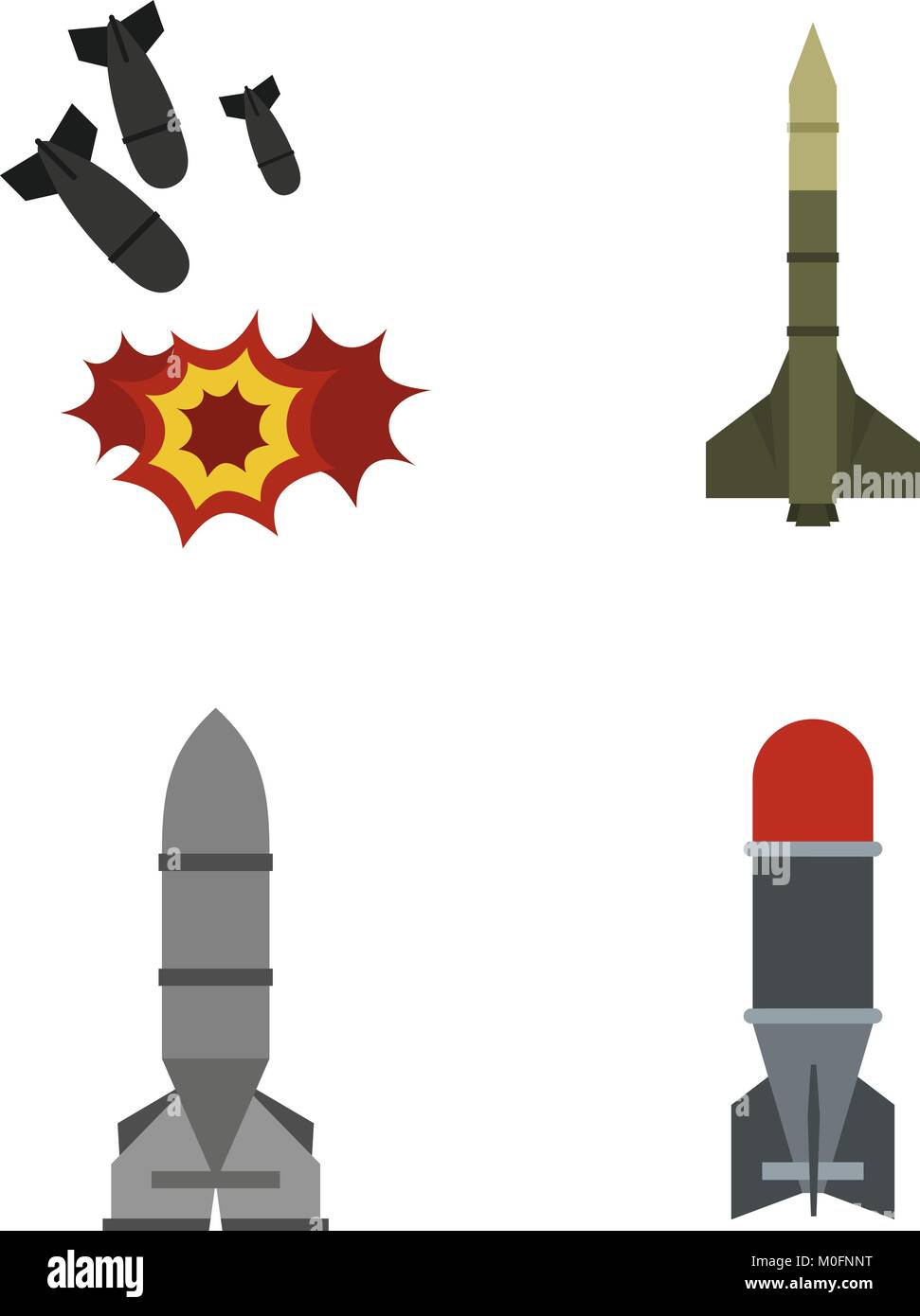 Rocket icon set, flat style Stock Vector Image & Art - Alamy