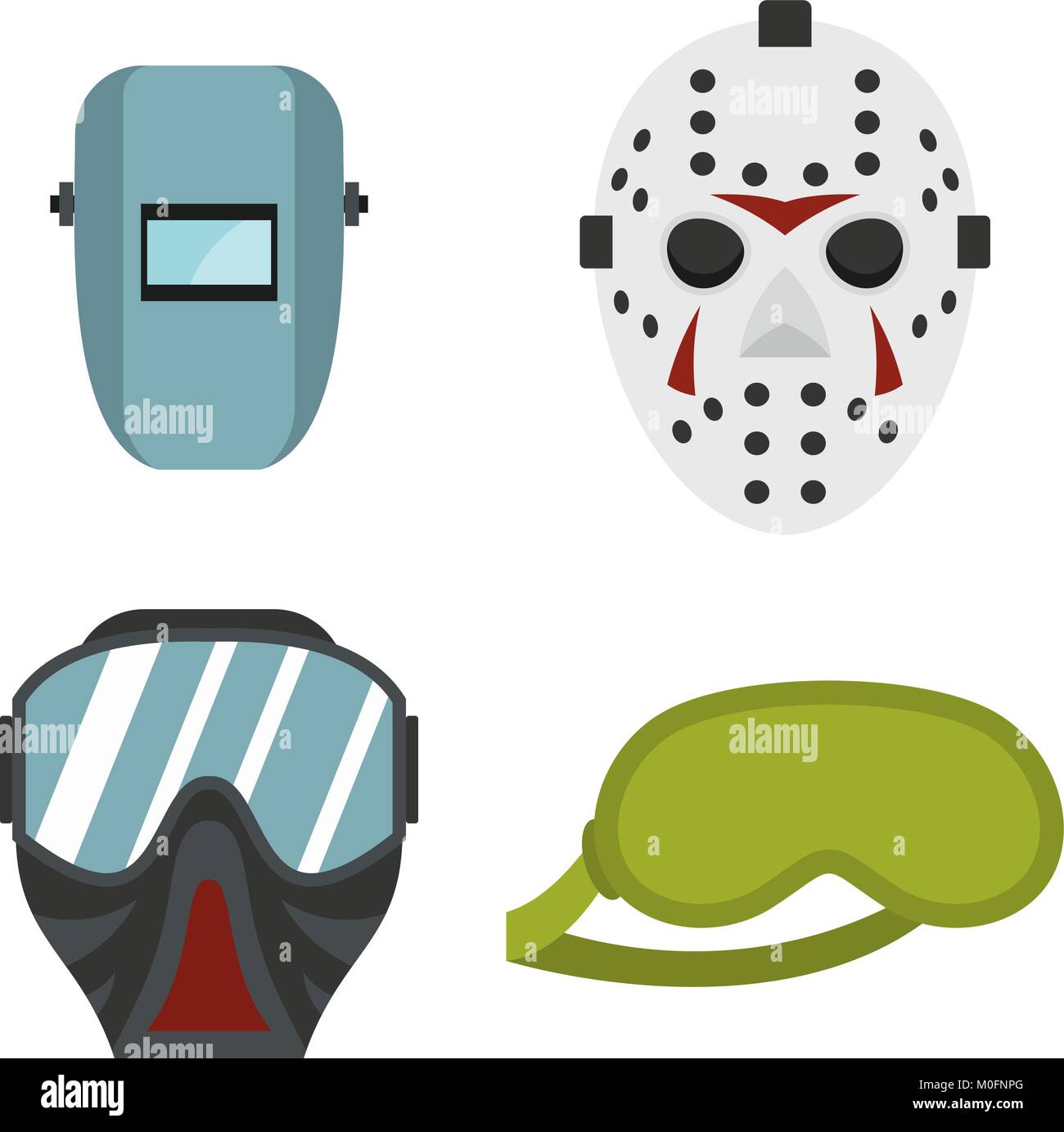 Protect mask icon set, flat style Stock Vector Image & Art - Alamy