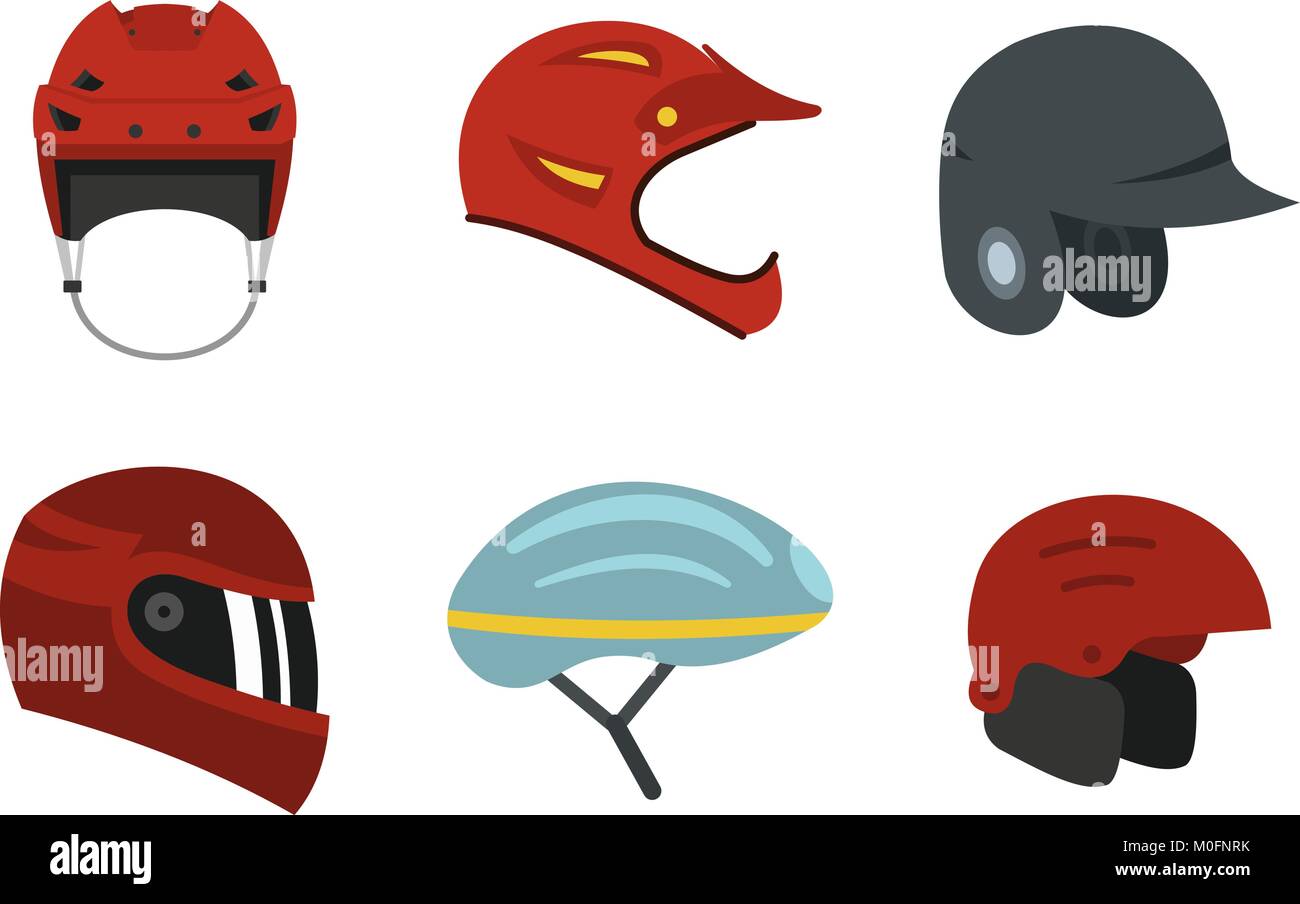 Sport helmet icon set, flat style Stock Vector Image & Art - Alamy
