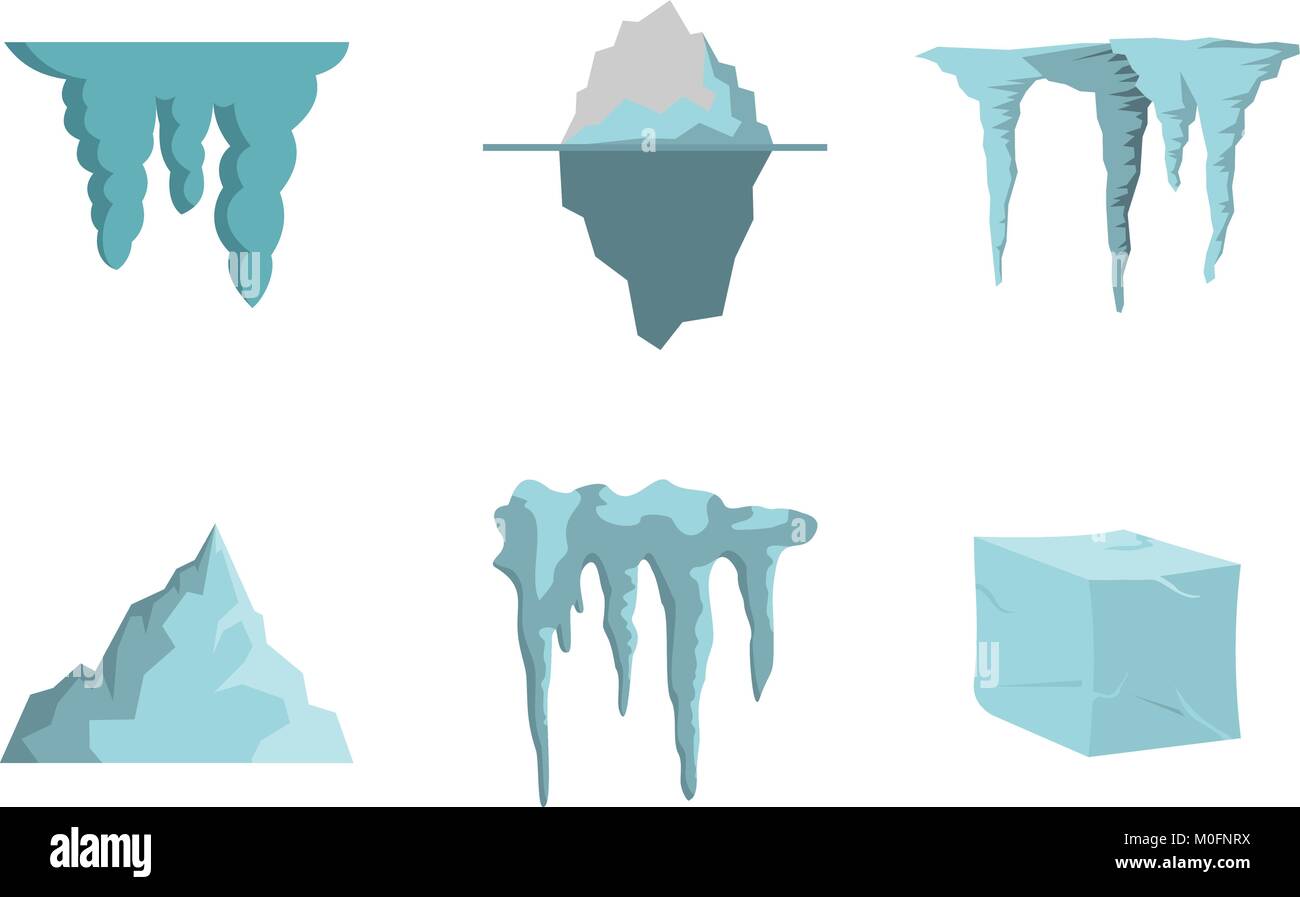 Ice icon set, flat style Stock Vector Image & Art - Alamy