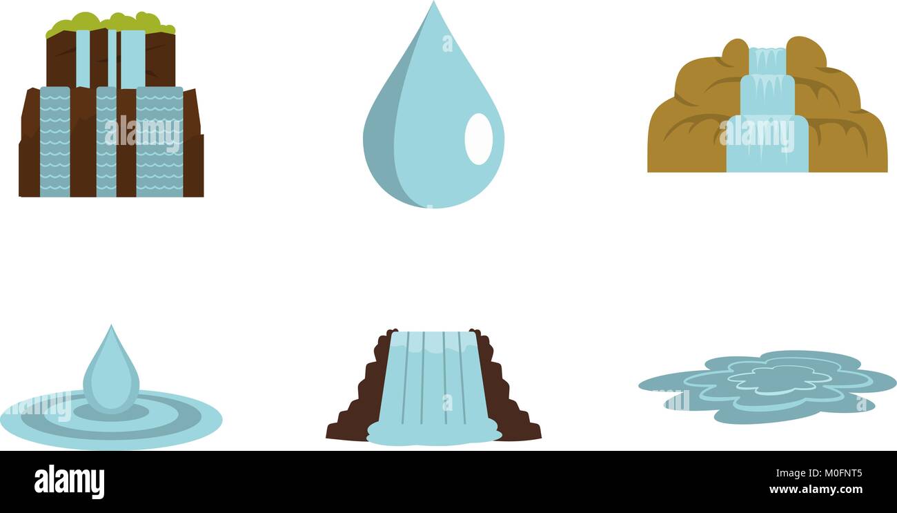 Water nature icon set, flat style Stock Vector Image & Art - Alamy