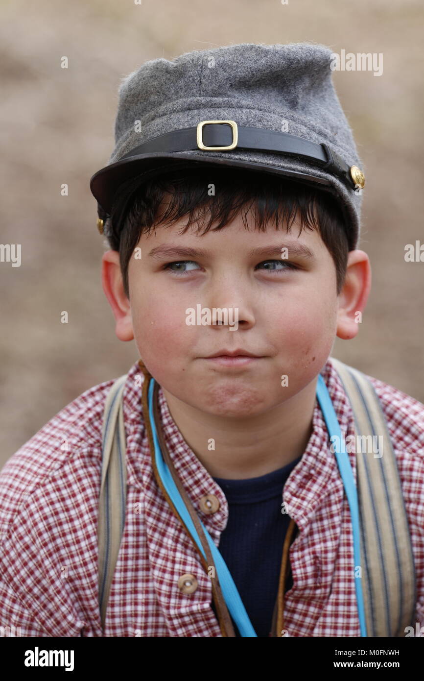 Young Confederate boy at a Civil War Re-enactment of a battle that ...