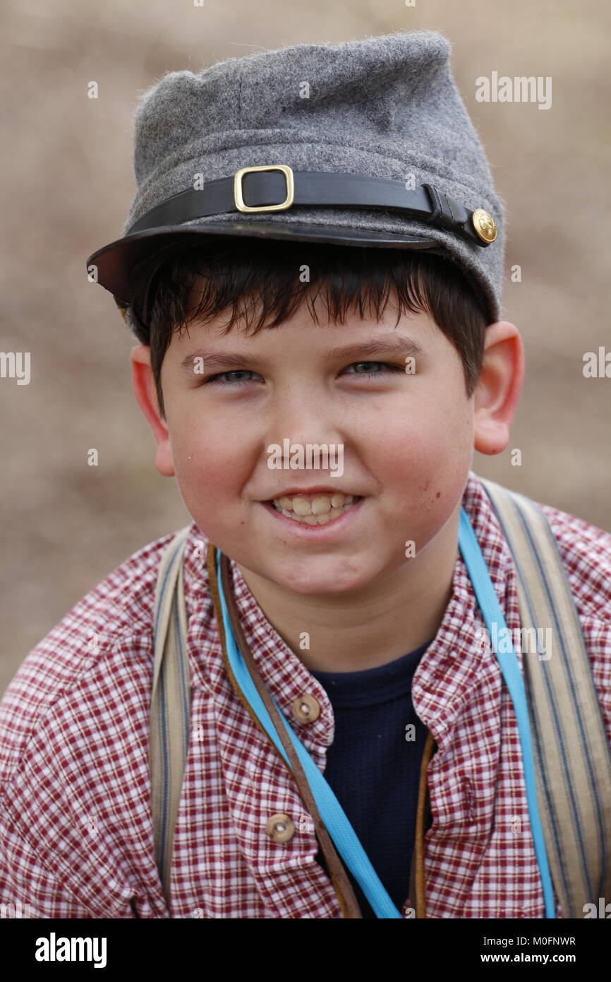 Young Confederate boy at a Civil War Re-enactment of a battle that ...