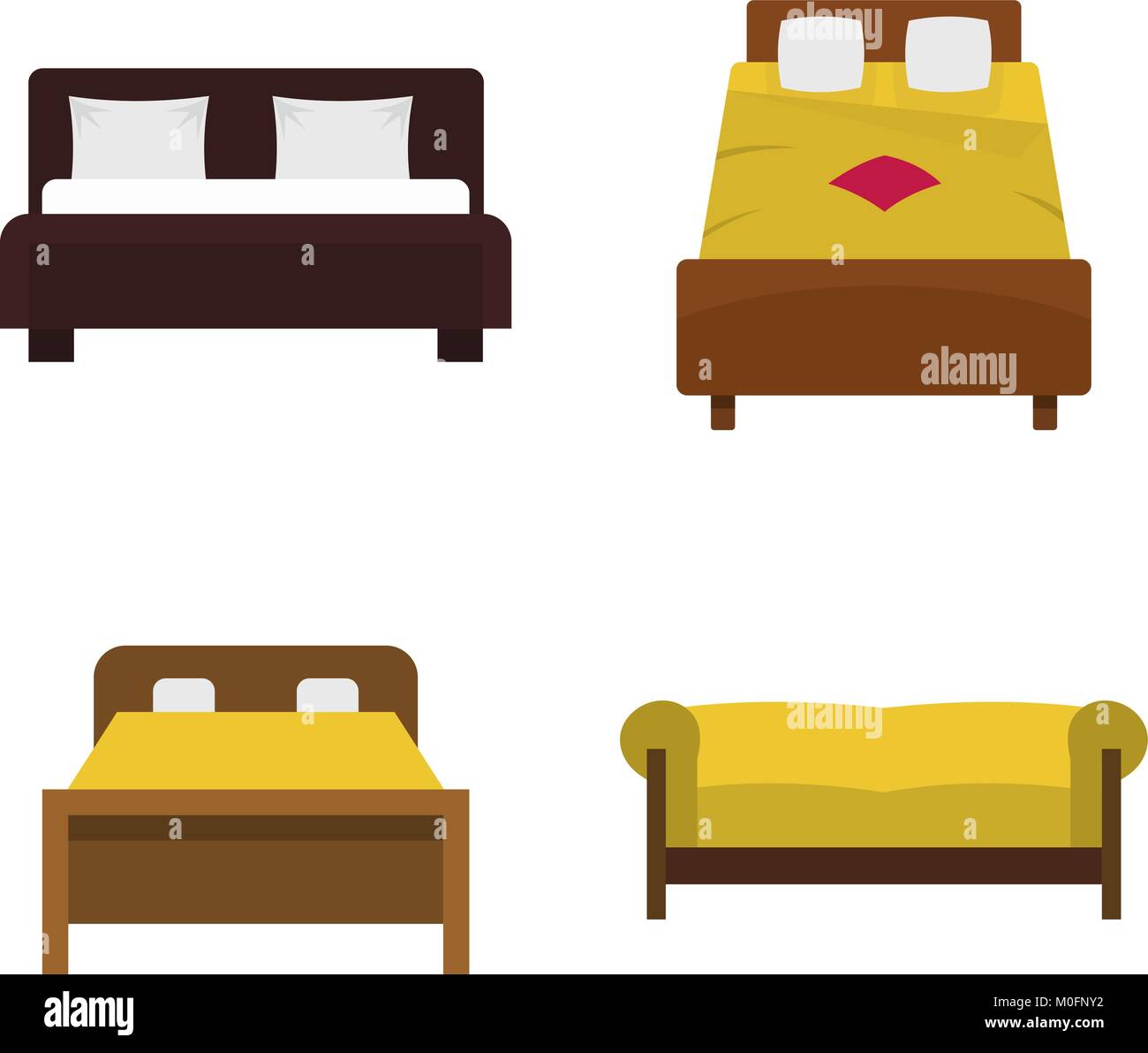 Bed icon set, flat style Stock Vector Image & Art - Alamy