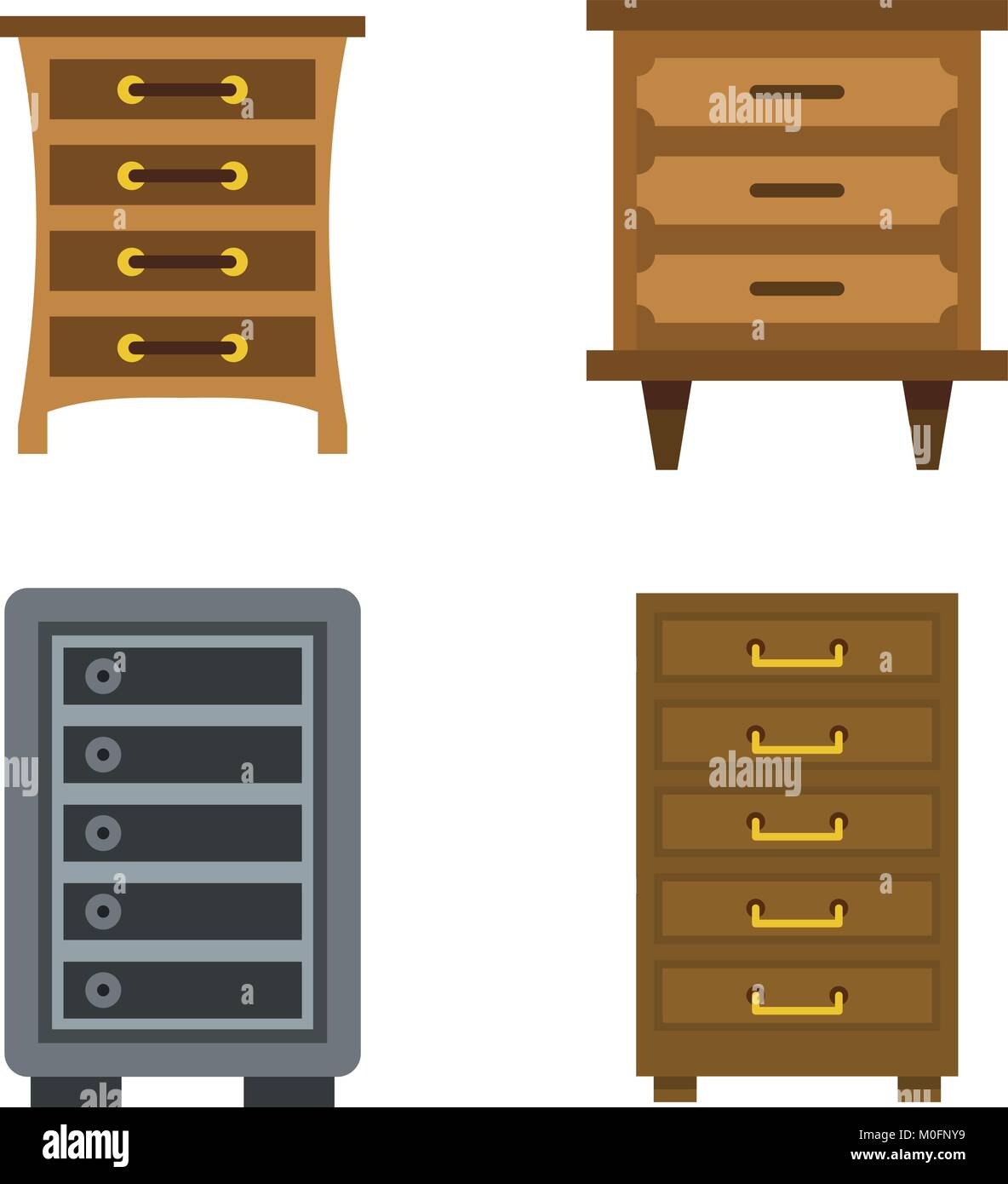 Drawers icon set, flat style Stock Vector Image & Art - Alamy