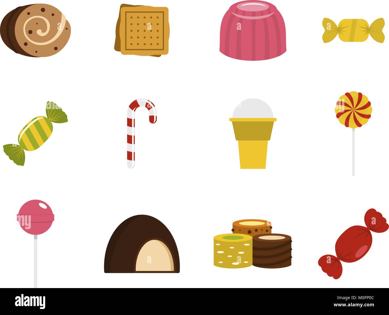 Candy icon set, flat style Stock Vector Image & Art - Alamy