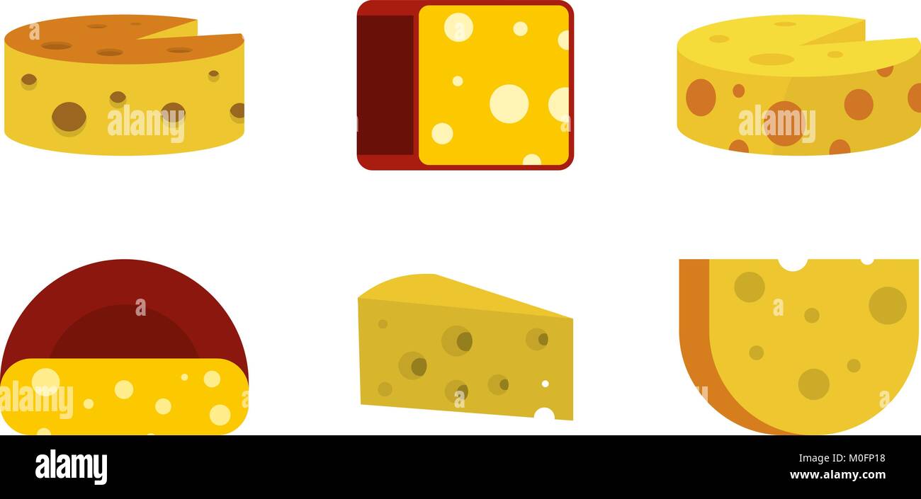 Cheese icon set, flat style Stock Vector Image & Art - Alamy