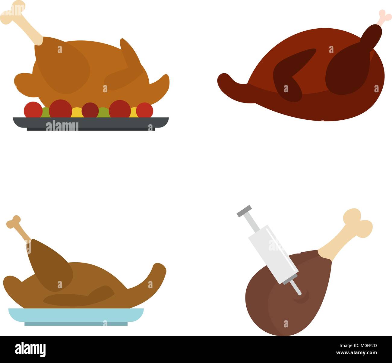 Chicken icon set, flat style Stock Vector Image & Art - Alamy