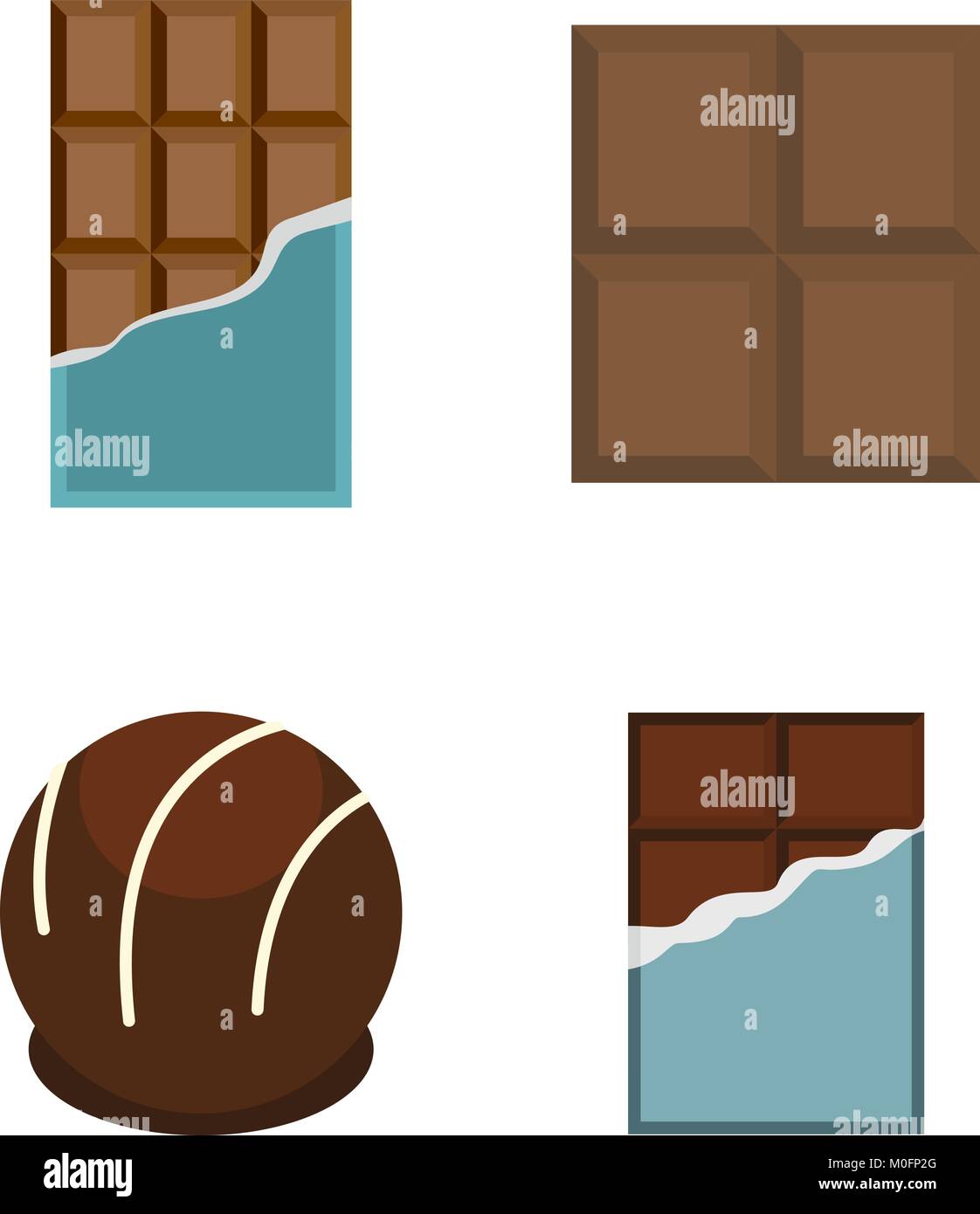 Chocolate icon set, flat style Stock Vector Image & Art - Alamy