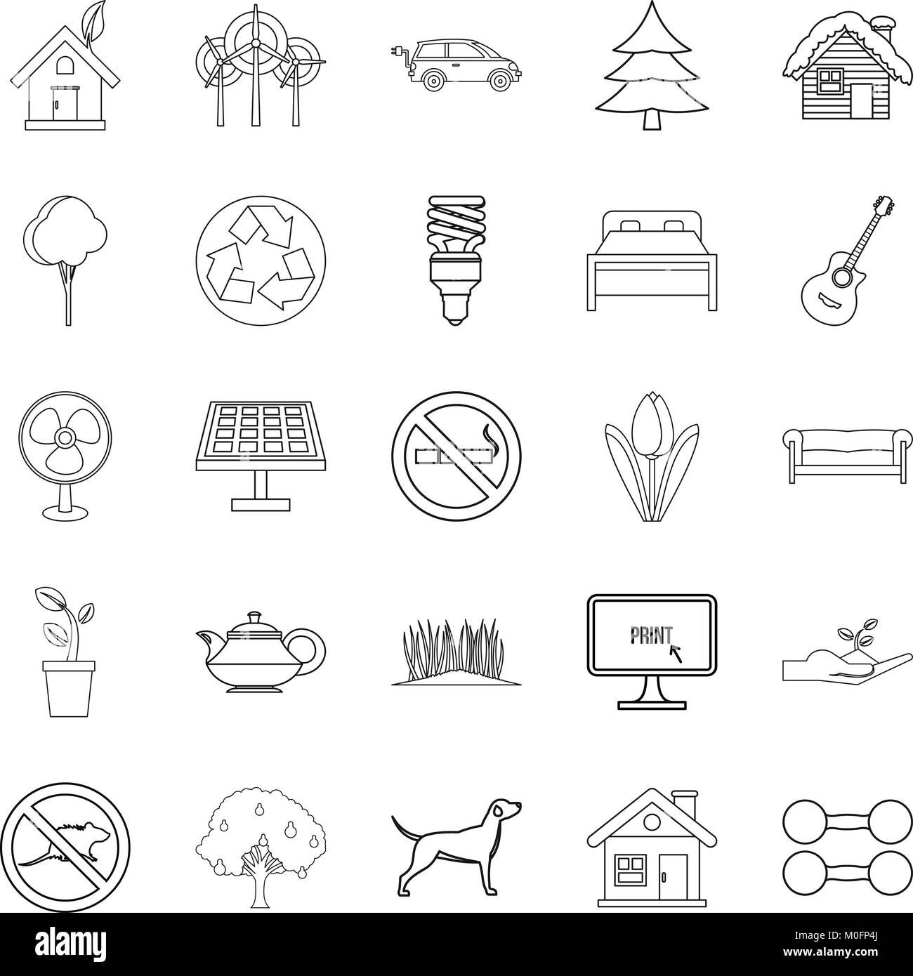 Environmental standard icons set, outline style Stock Vector Image ...