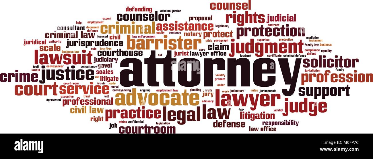 Attorney word cloud concept. Vector illustration Stock Vector Image ...