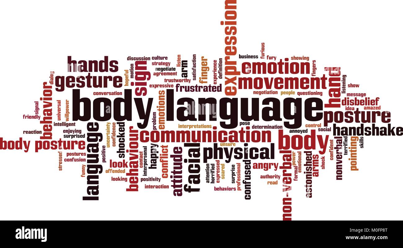 Body language word cloud concept. Vector illustration Stock Vector ...